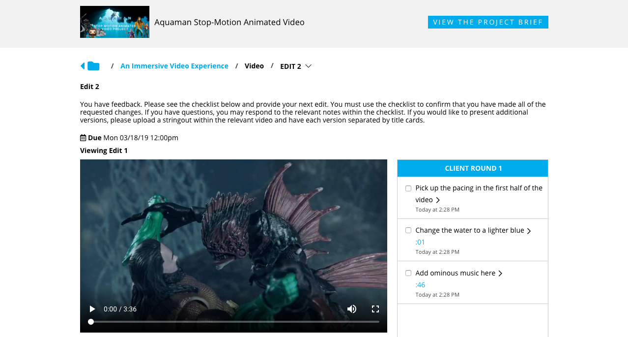 It All Comes Together at the End: Video Revisions on Tongal